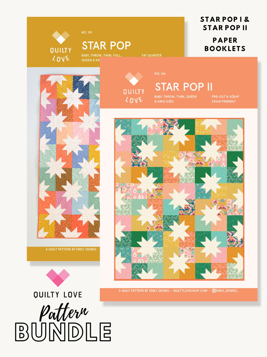 STAR POP BUNDLE -Star Pop I and Star Pop II quilt pattern bundle - PRI ...