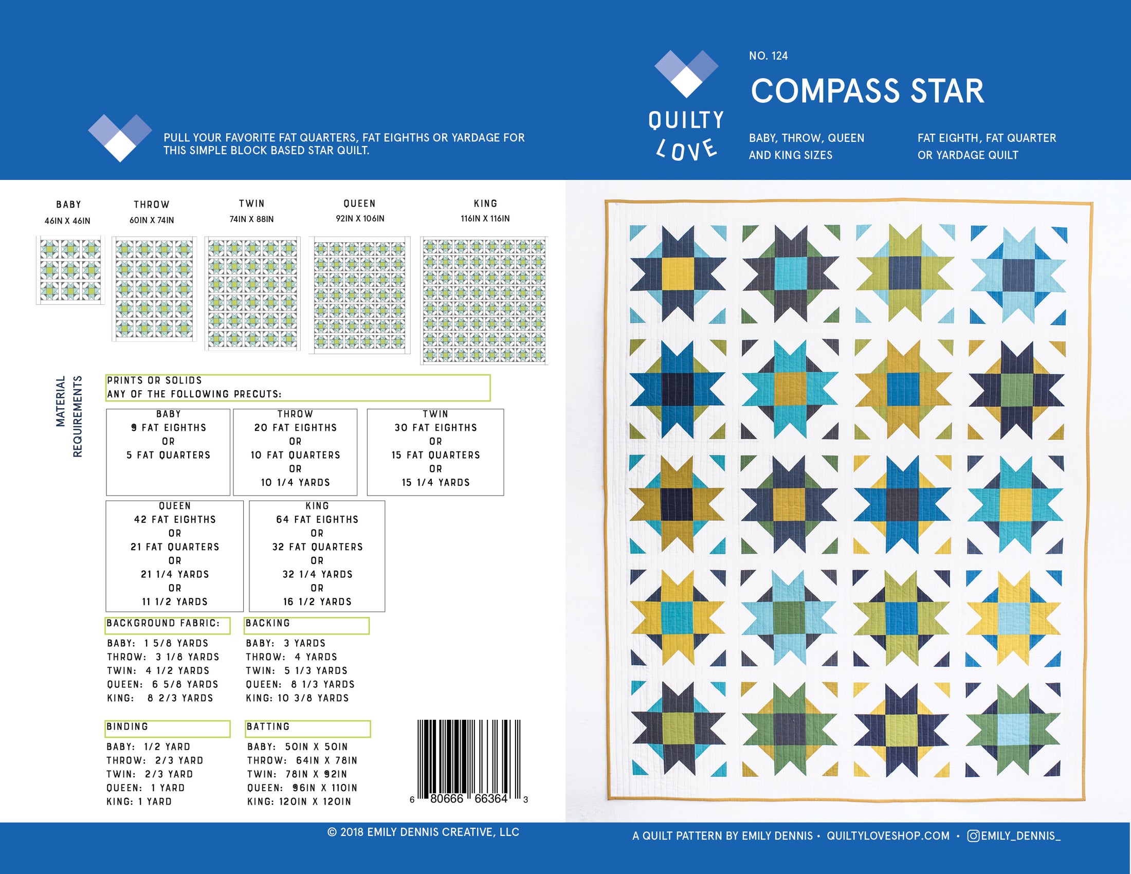 Compass Star PAPER Quilt Pattern – Quilty Love