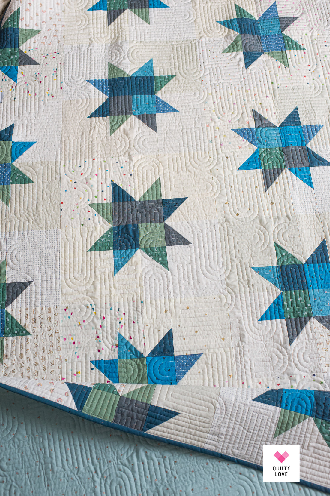 Star Pop II quilt kit - Large throw - Scrappy – Quilty Love